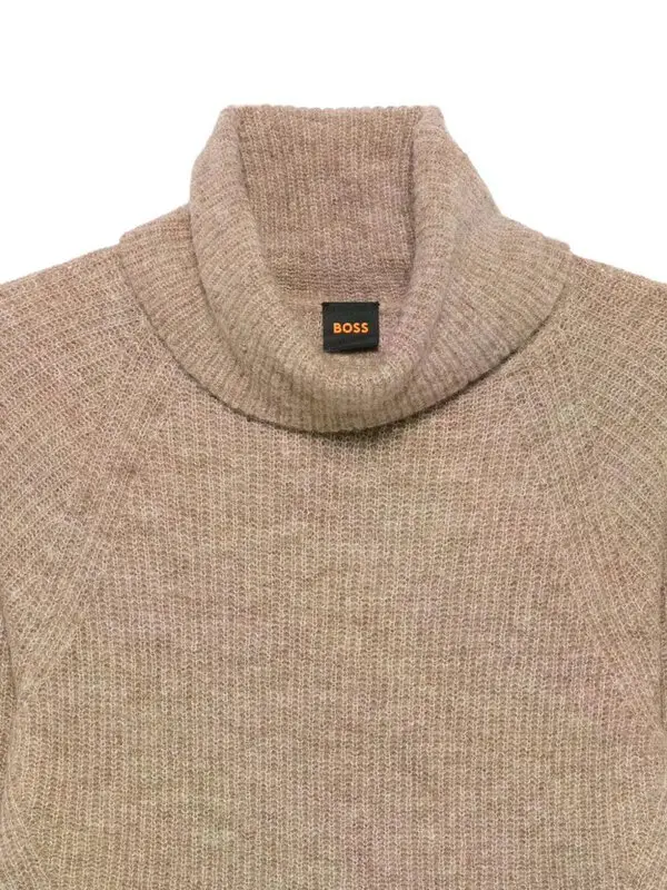 BOSS Ribbed-knit Roll-neck Sweater