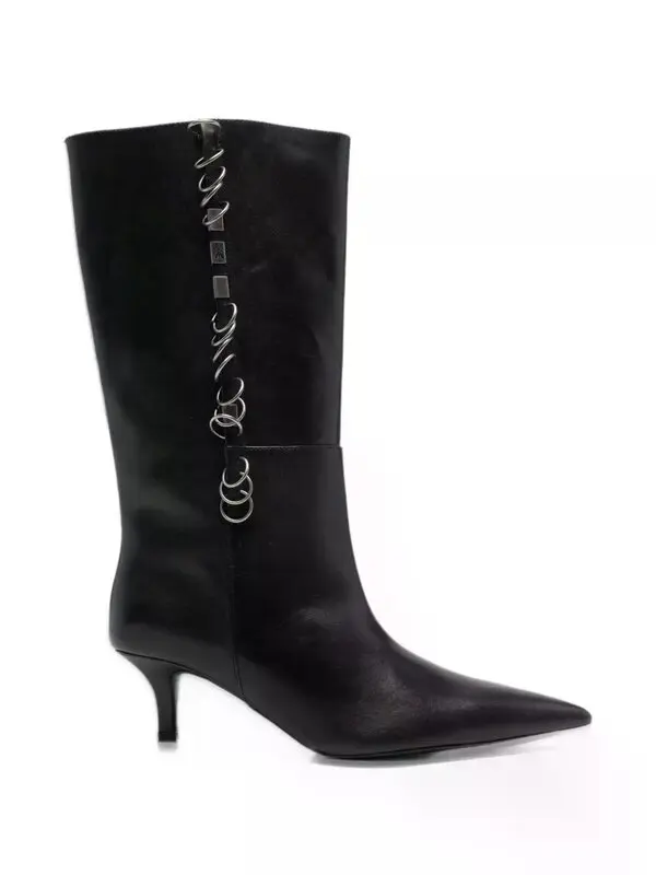 Patrizia Pepe Ring-embellished Pointed-toe Boots