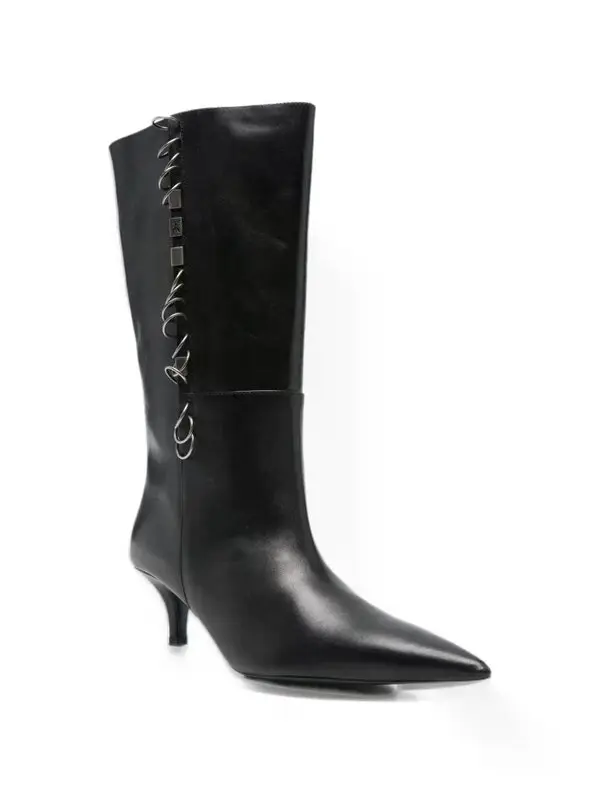Patrizia Pepe Ring-embellished Pointed-toe Boots