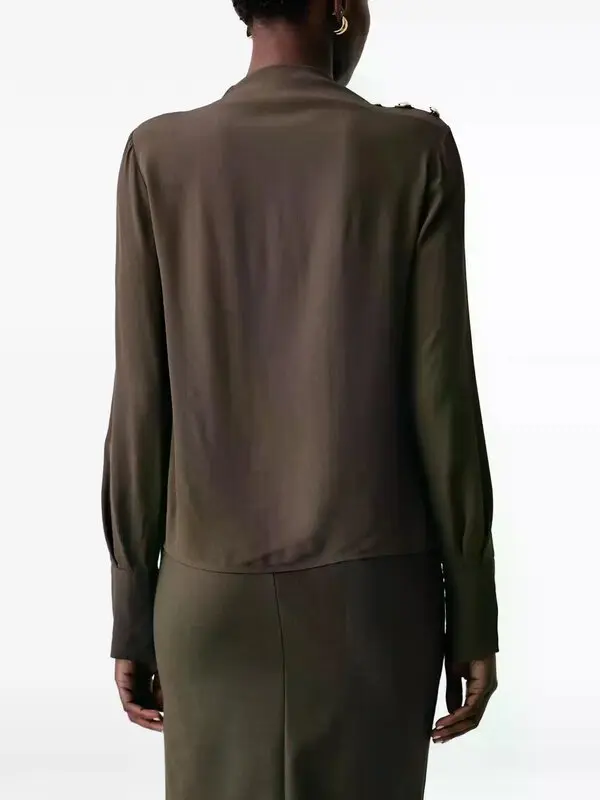 Patrizia Pepe Draped Button-detail Blouse