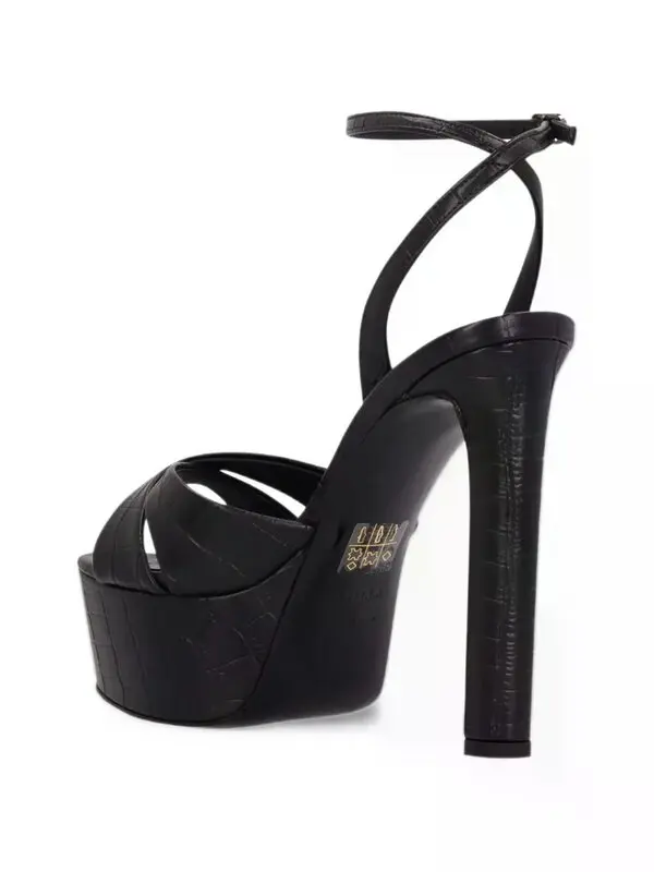 LE SILLA Odette Croc-effect Platform Sandals