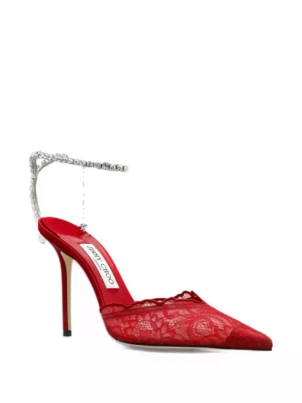 JIMMY CHOO Saeda Lace-overlay Pumps