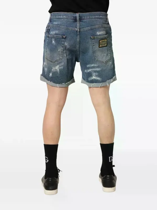Dolce & Gabbana Distressed Denim Shorts - Blue