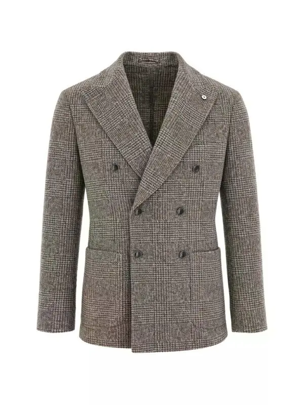 L.B.M. 1911 Double-breasted Check Blazer