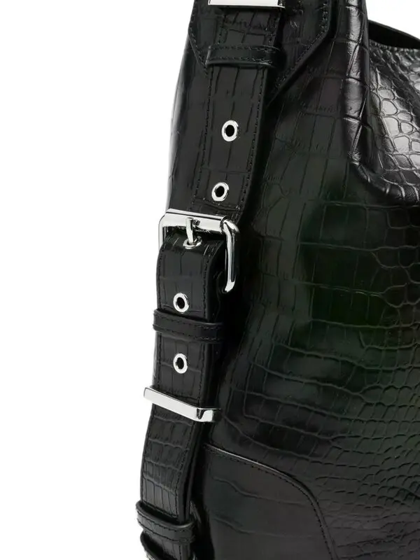 Patrizia Pepe Croc-effect Buckled Shoulder Bag