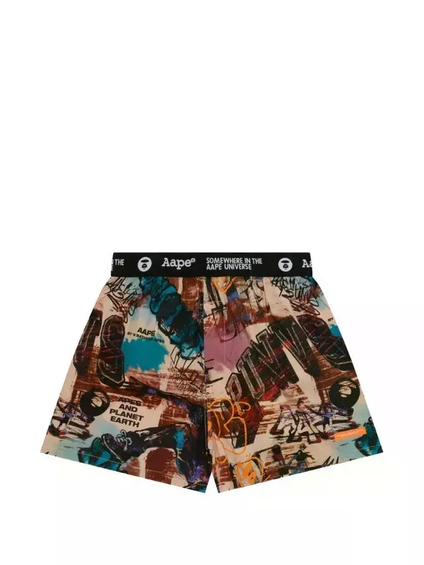 AAPE BY *A BATHING APE Graffiti Printed Boxers - Neutrals