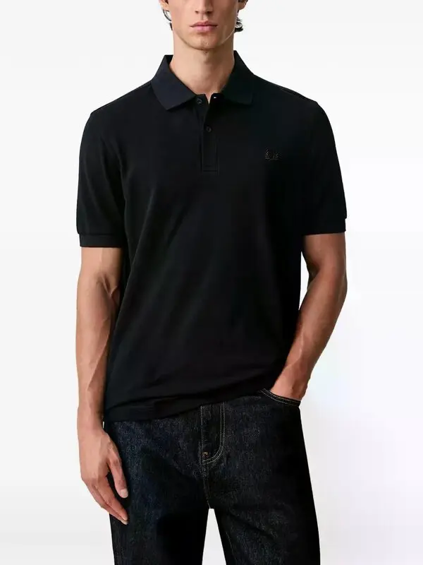 Fred Perry Logo-embroidered Polo Shirt - Black
