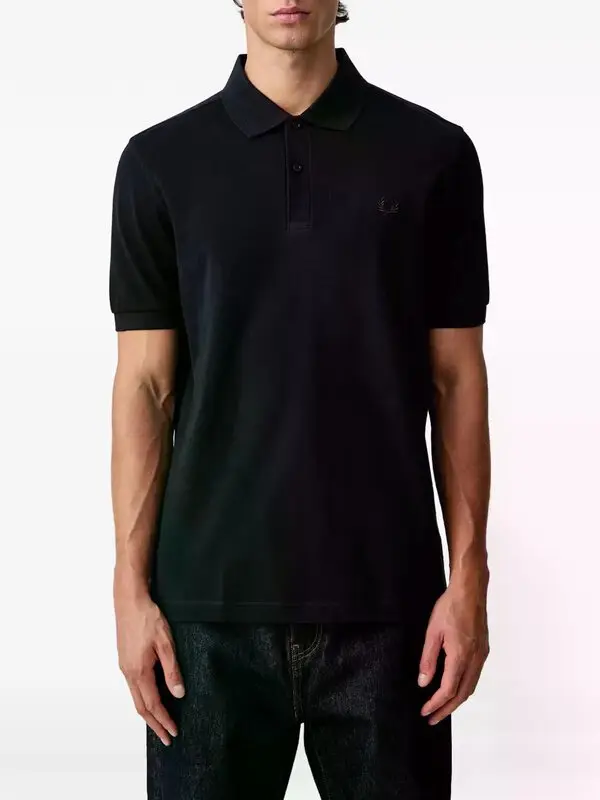 Fred Perry Logo-embroidered Polo Shirt - Black