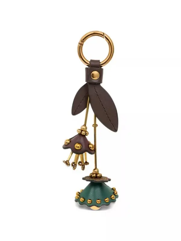 Etro Leather And Arnica Charm With Flowers And Leaves