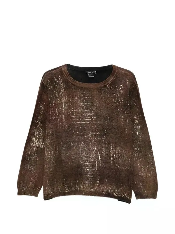 Avant Toi Distressed-effect Crew-neck Sweater