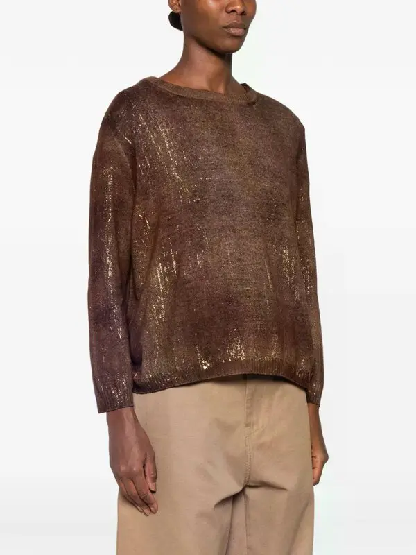Avant Toi Distressed-effect Crew-neck Sweater
