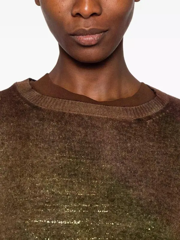 Avant Toi Distressed-effect Crew-neck Sweater