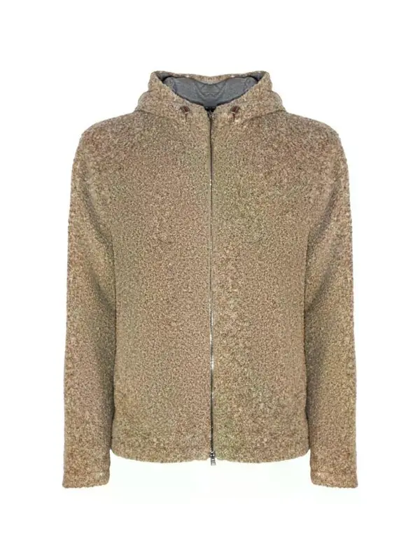 Herno Bouclé-knit Hooded Jacket
