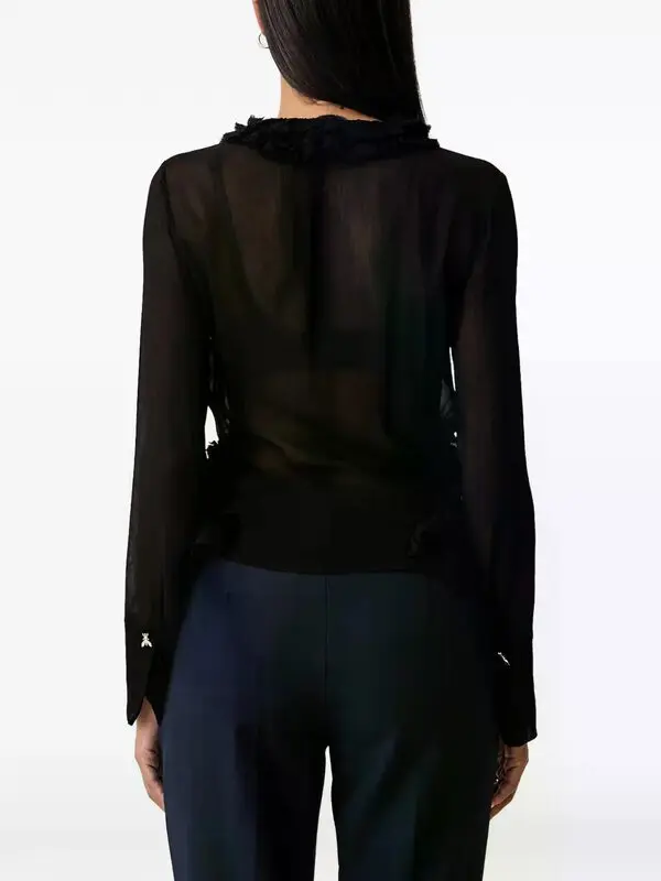 Patrizia Pepe Ruffled-trim Long-sleeve Blouse