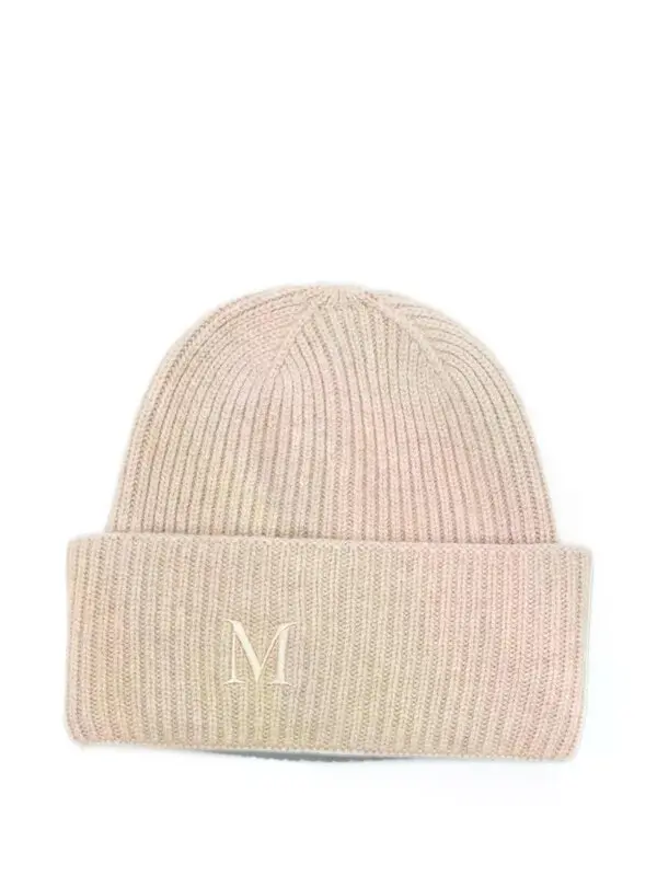 Max Mara Logo-embroidered Ribbed Beanie Hat