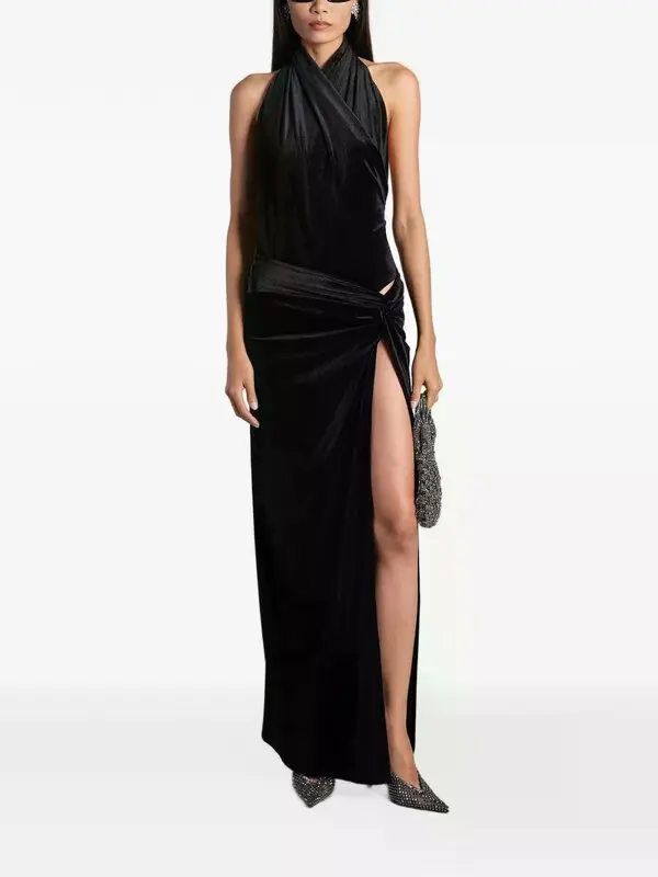 Andamane Knot-detail Side-slit Maxi Skirt