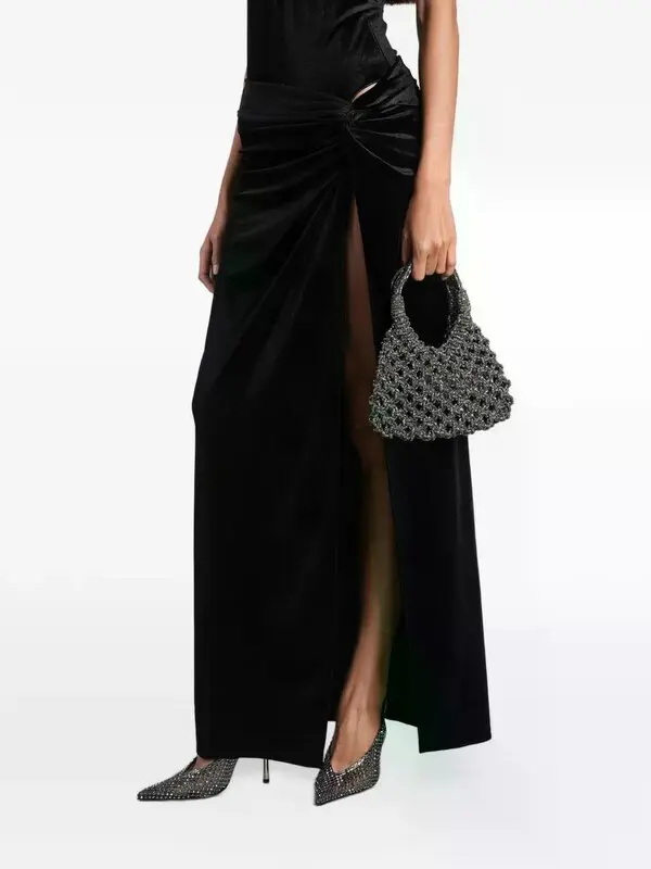 Andamane Knot-detail Side-slit Maxi Skirt
