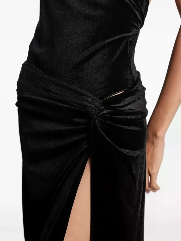 Andamane Knot-detail Side-slit Maxi Skirt