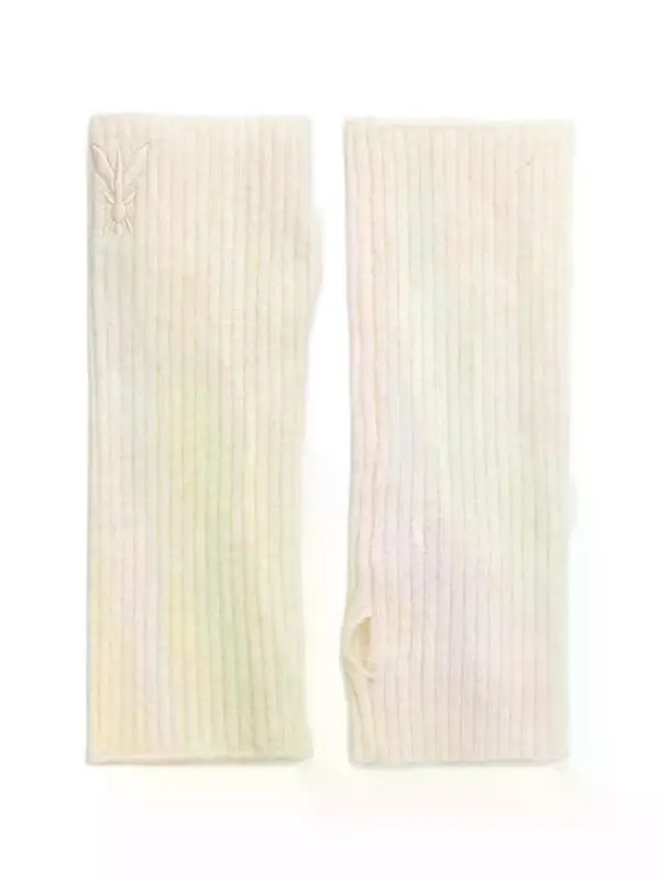 Patrizia Pepe Ribbed-knit Fly-embroidered Fingerless Gloves