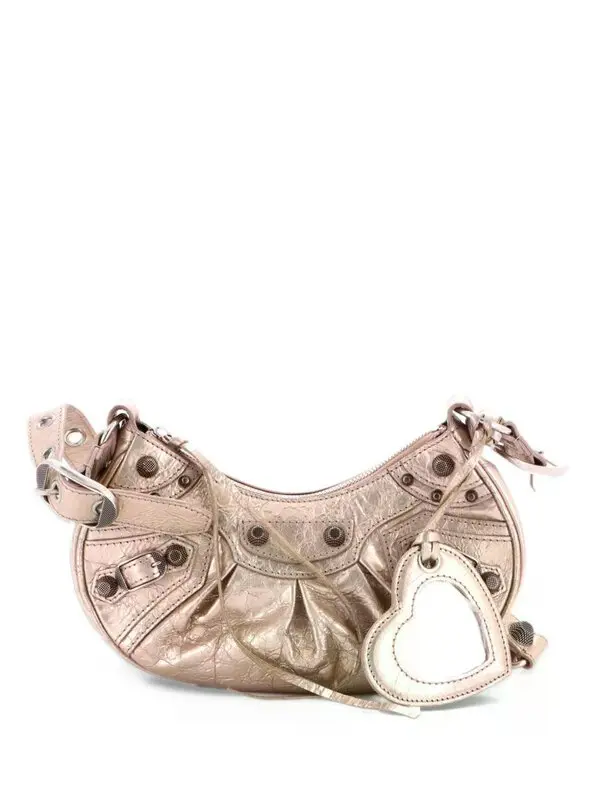 Balenciaga Le Cagole Giant Studs Shoulder Bag Leather Xs Hobo Bag - Metallic
