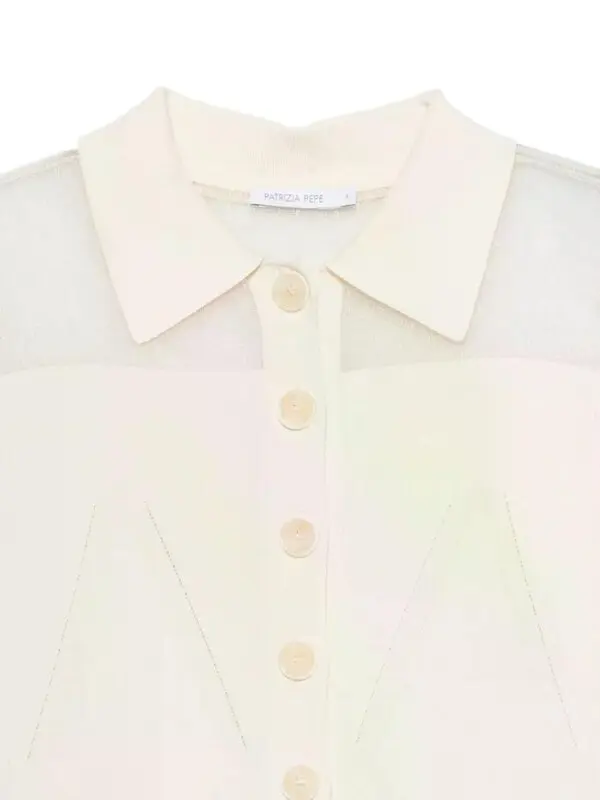 Patrizia Pepe Sheer-panelled Buttoned Bodysuit