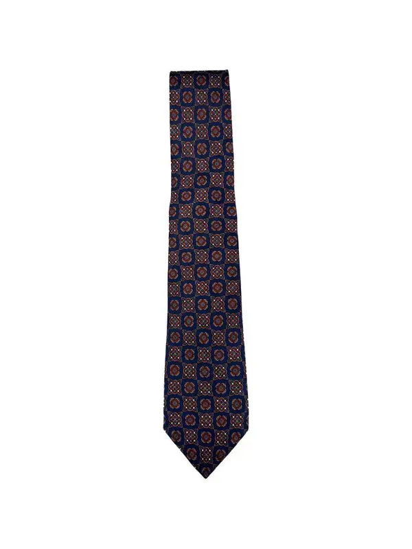 Kiton Geometric-pattern Silk Tie - Blue