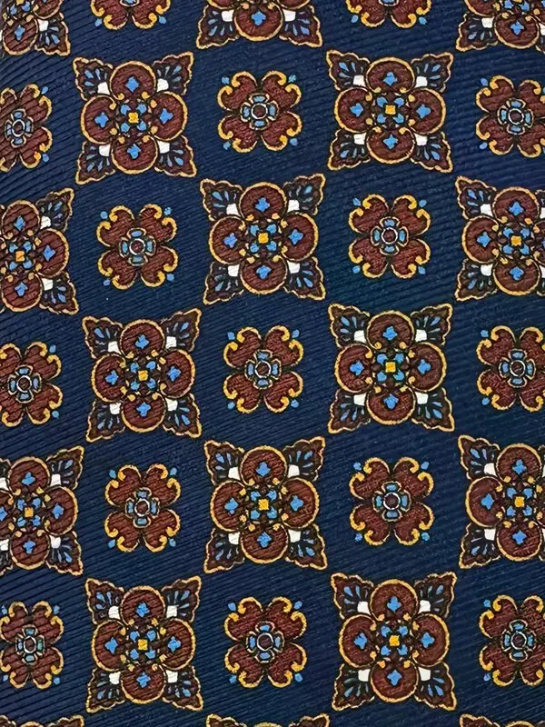 Kiton Geometric-pattern Silk Tie - Blue