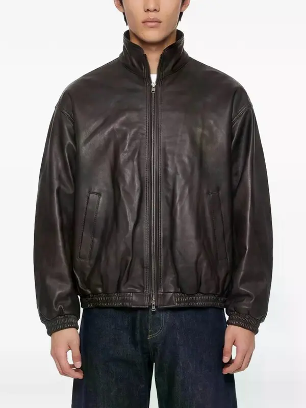 SSSTEIN Leather Bomber Jacket