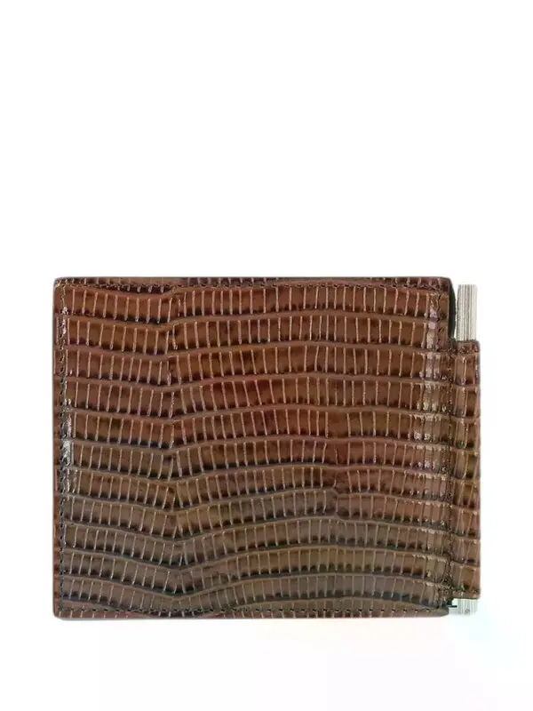 TOM FORD Printed Tejus T Line Money-clip Wallet - Brown