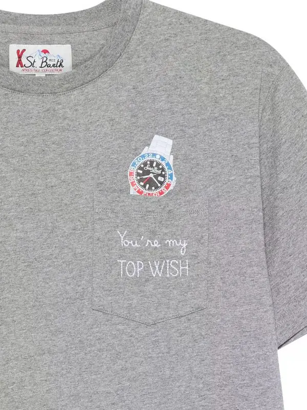 MC2 SAINT BARTH Connor Embroidered Chest-pocket T-shirt