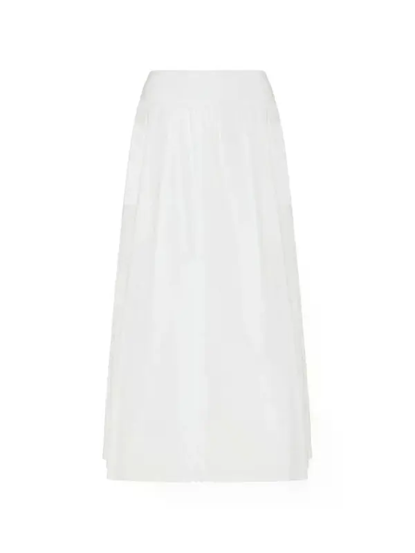 Theory Gathered-waist Midi Skirt - White