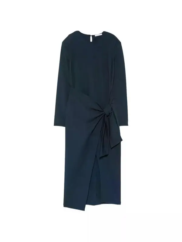 Patrizia Pepe Knot-detail Long-sleeve Midi Dress