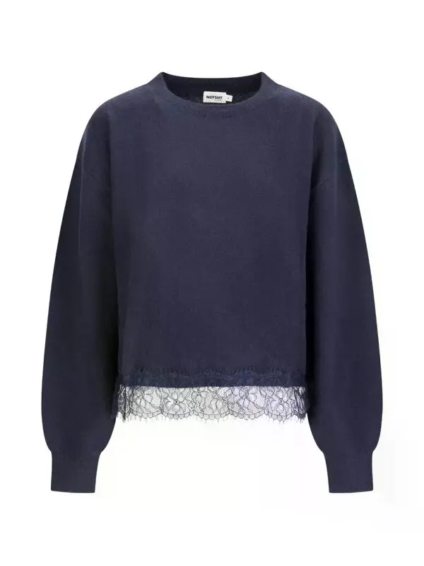 NOTSHY Lace-trim Cashmere Sweater - Blue