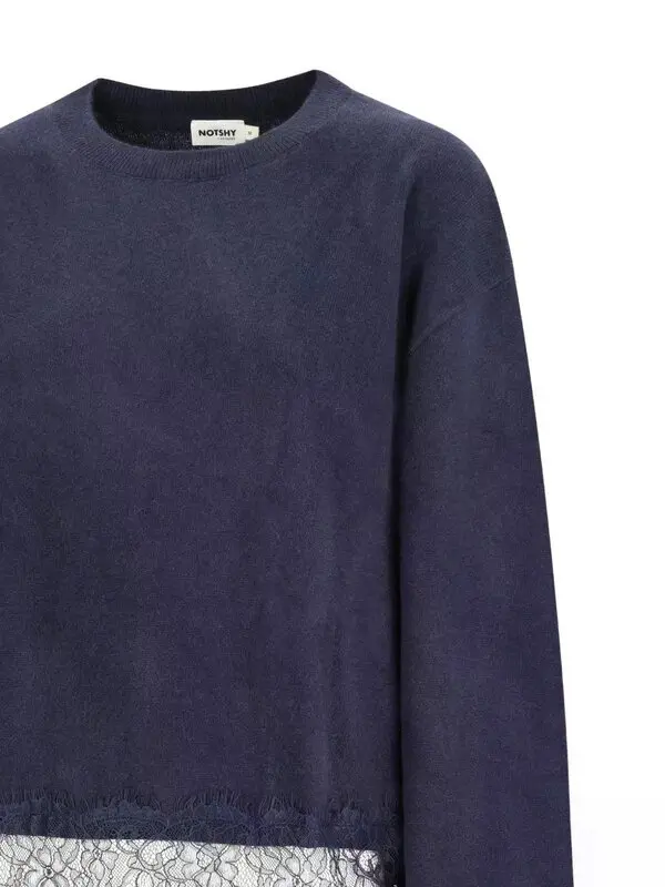 NOTSHY Lace-trim Cashmere Sweater