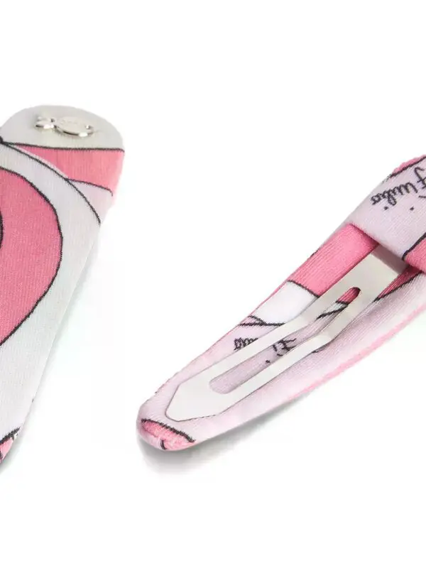 Emilio Pucci Marmo Print Hair Clip Set - Pink