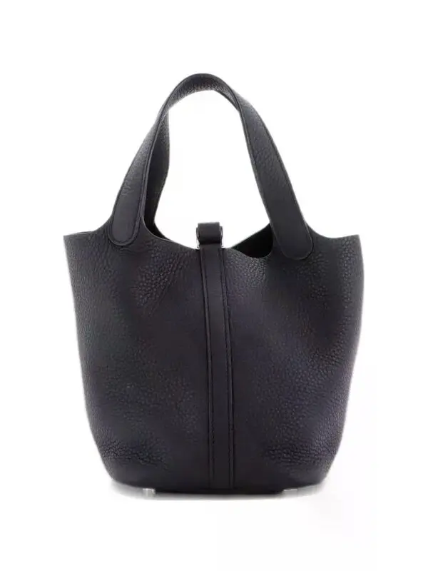Hermès Picotin Lock Bag Clemence Pm Bucket Bag - Black