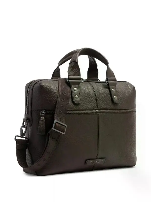 THE BRIDGE Manfredi Pebbled Leather Briefcase