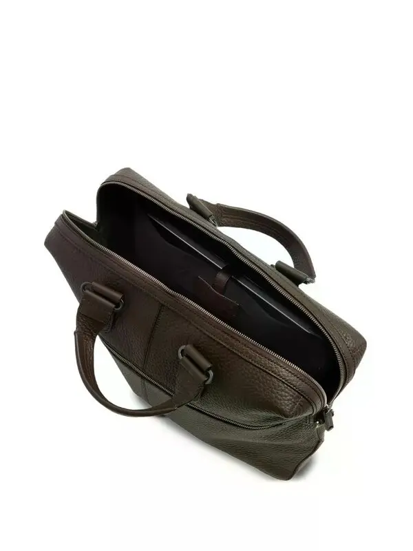 THE BRIDGE Manfredi Pebbled Leather Briefcase