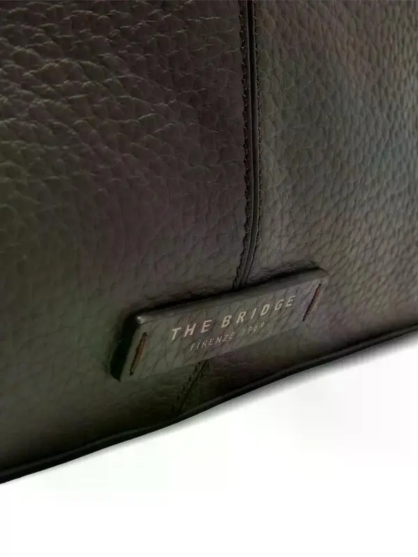 THE BRIDGE Manfredi Pebbled Leather Briefcase
