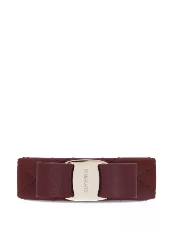 FERRAGAMO Vara Bow Matelassé Hair Clip - Red