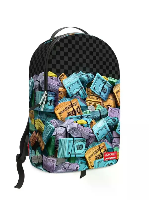 SPRAYGROUND Monopoly Money-print Backpack - Black