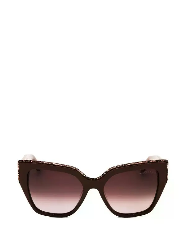 MARCIANO Lace-trim Cat-eye Sunglasses - Brown