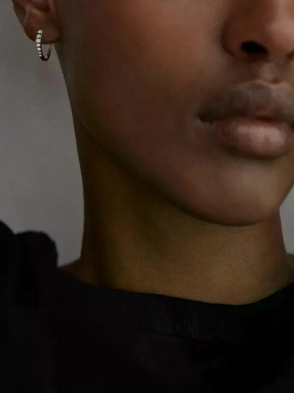 Monica Vinader Small Riva Pavé Diamond Hoop Earrings