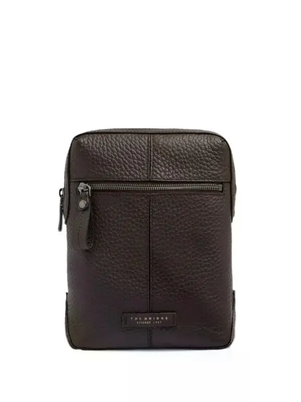 THE BRIDGE Manfredi Pebbled Leather Messenger Bag