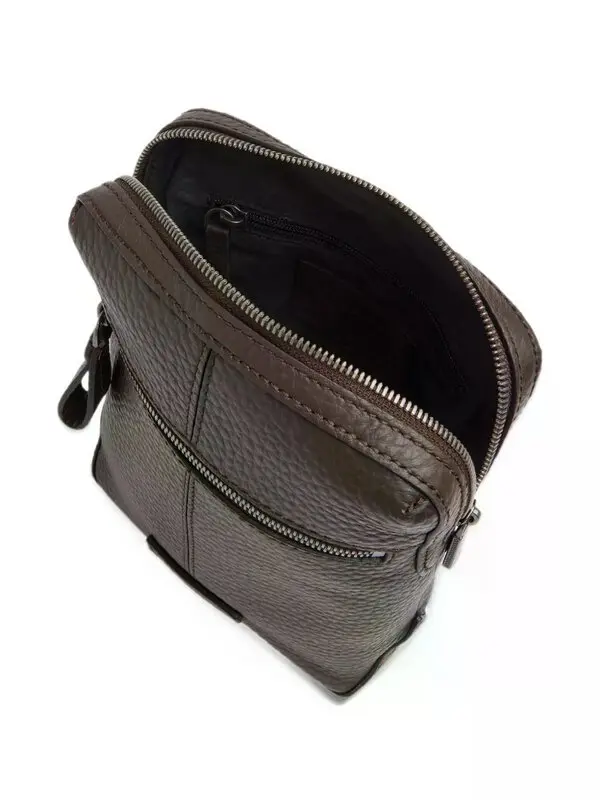 THE BRIDGE Manfredi Pebbled Leather Messenger Bag