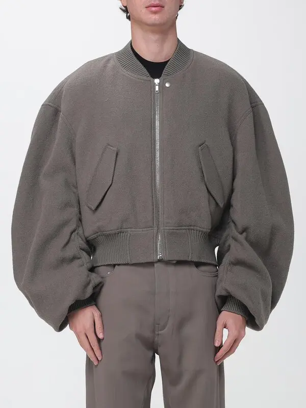 Rick Owens Oversized Padded Virgin Wool Bomber Jacket With Dropped Shoulders