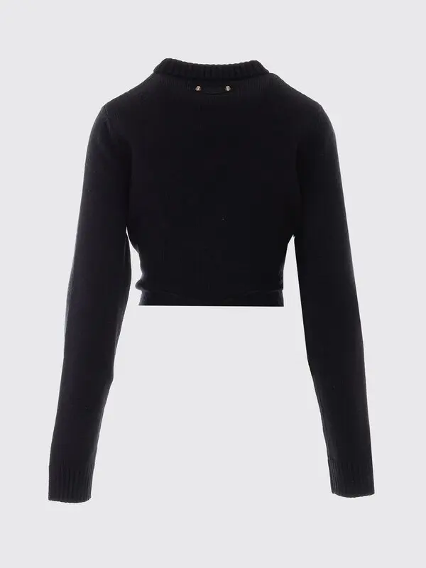 Balenciaga Draped Asymmetrical Wool Crewneck Jumper - Black
