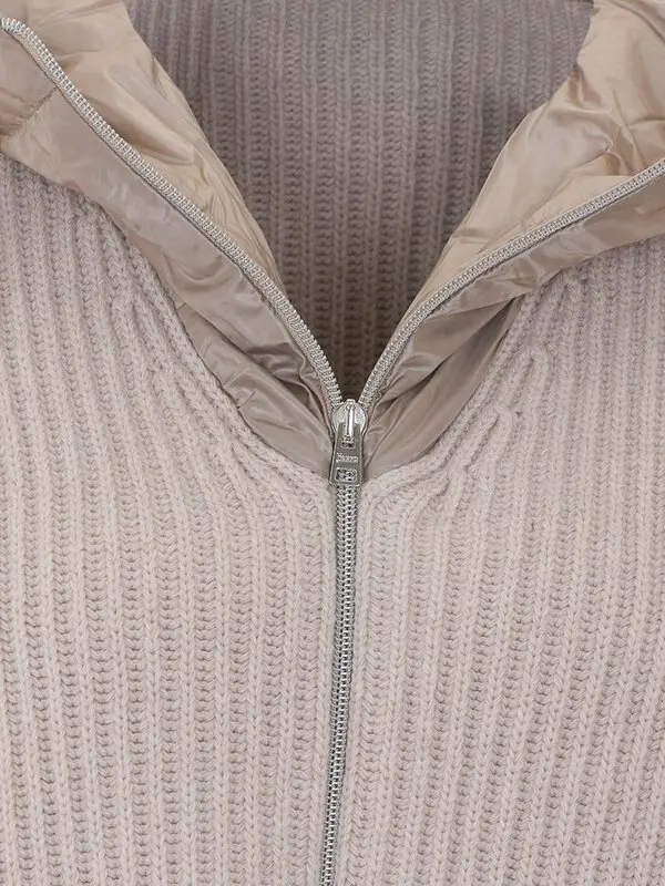 Herno Short Wool And Nylon Jacket With Padded Hood