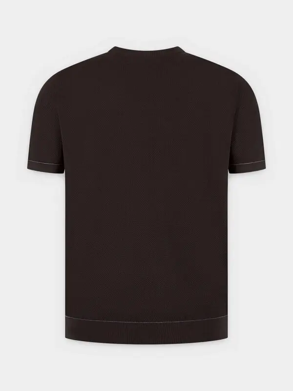 Brioni Short-sleeve Cotton Knit T-shirt With Ribbed Edges