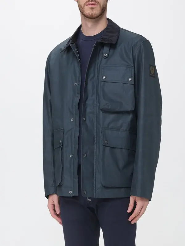 Belstaff Water-repellent Cotton Shirt Jacket With Velvet Collar